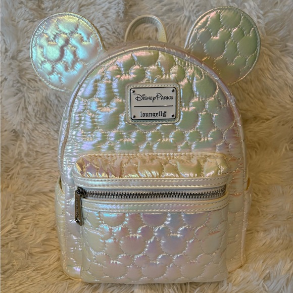Loungefly | Bags | Loungefly Disney Parks White Iridescent Quilted ...
